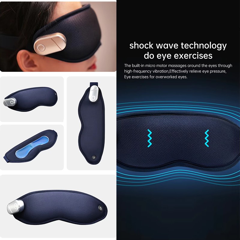 3D Smart Heated Eye Mask Relieve Eye Fatigue Hot Cold Therapy Vibration ...