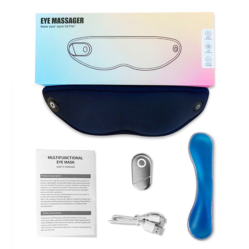 3D Smart Heated Eye Mask Relieve Eye Fatigue Hot Cold Therapy Vibration ...