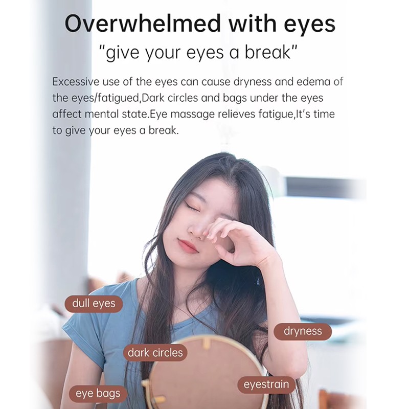 3D Smart Heated Eye Mask Relieve Eye Fatigue Hot Cold Therapy Vibration ...